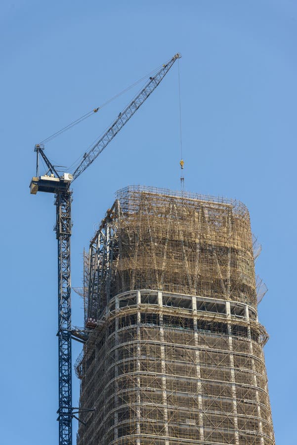 Construction of Skyscrapers Under Blue Sky Stock Image - Image of ...