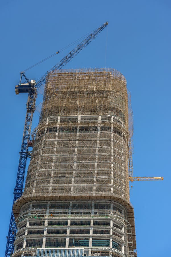 Construction of Skyscrapers Under Blue Sky Stock Photo - Image of ...