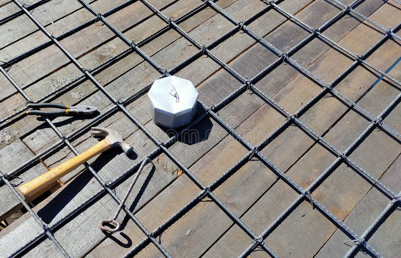 Construction of a slab stock image. Image of slab, roof - 220580923