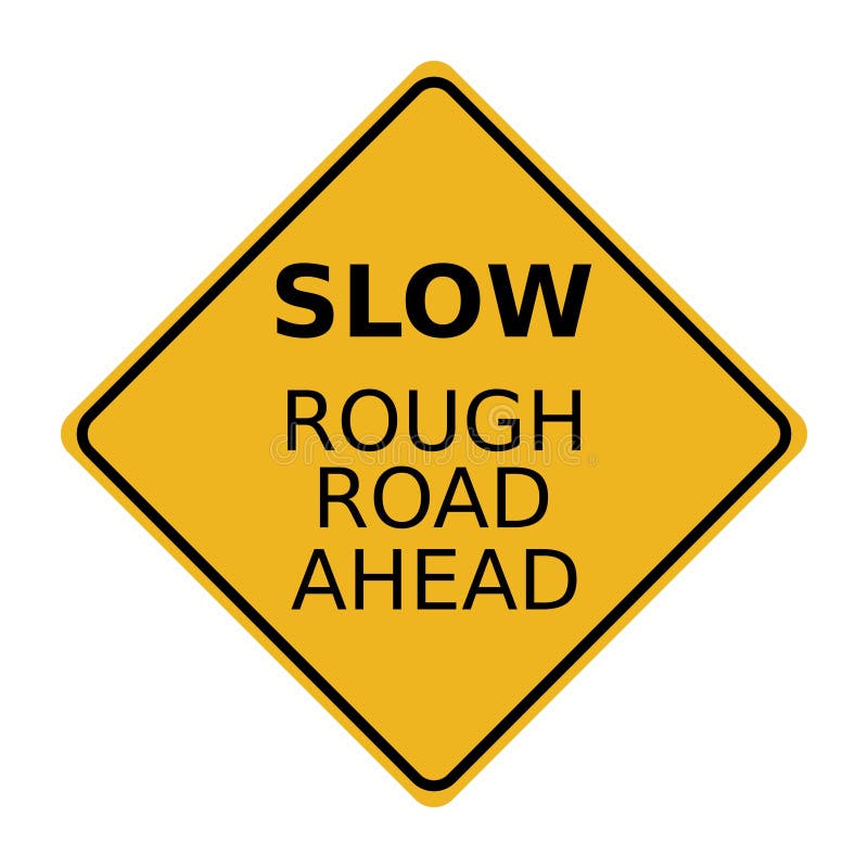 Construction Slow Rough Road Sign Vector Illustration Stock Vector ...