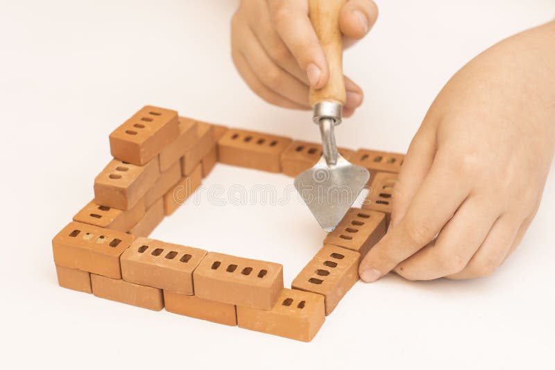 Construction of Small Brick Blocks, Toy for Child Development on White ...