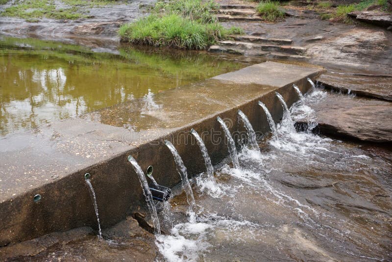 Weir or Dam To Slow Down the Flow of Water in the River. Stock Photo ...