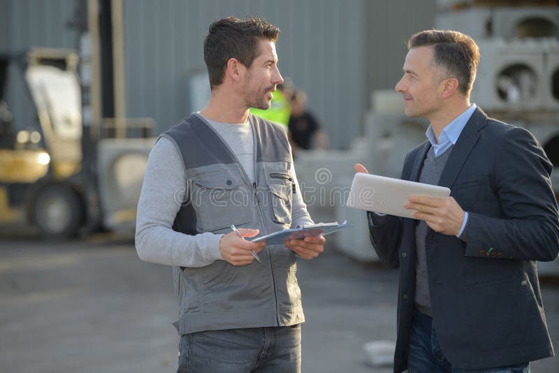 Construction Specialist Using Tablet Computer Stock Photo - Image of ...