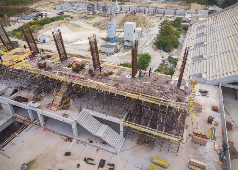 Construction of the Stadium Aerial View Stock Image - Image of stadium ...