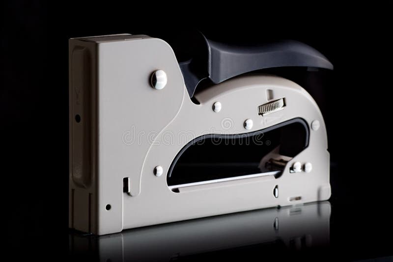Construction Stapler on a Black Background, Construction Tool Stock ...