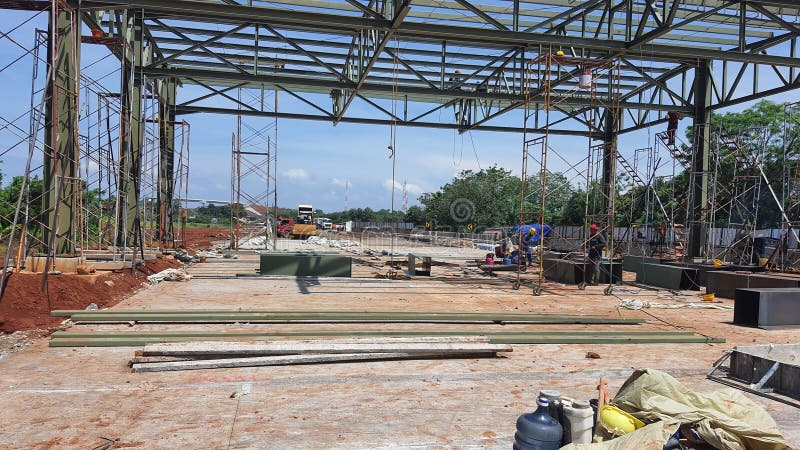 During Construction Steel Civil Engineer Field Sky Stock Image - Image ...