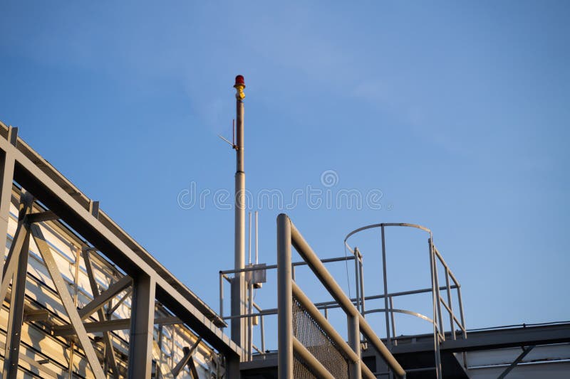 Construction Steel Frame with Siren Pole, Sky Background Stock Image ...