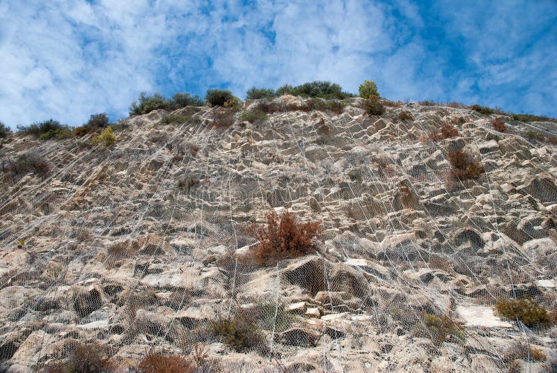 Construction Steel Netting Protection Landslide Stock Image - Image of ...