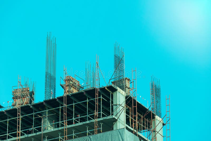 Construction - Steel Structures in Building Blue Filler Style Stock ...