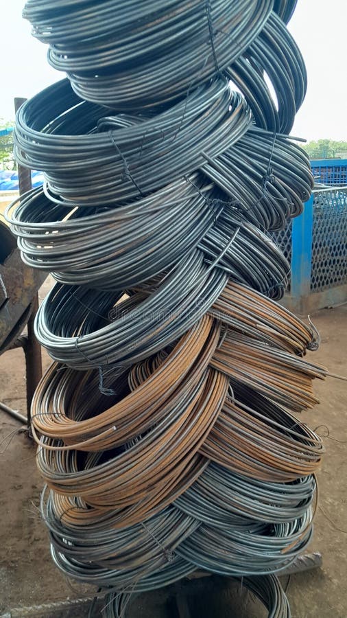 Construction Steel Wire Rolls Stock Photo - Image of carving, line ...