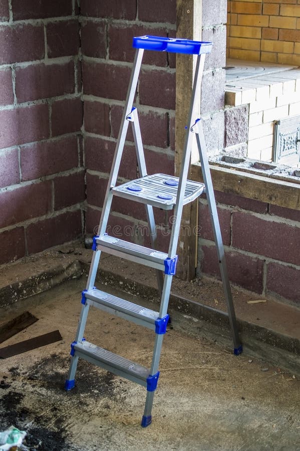 The Construction Step-ladder Indoors Stock Image - Image of improvement ...