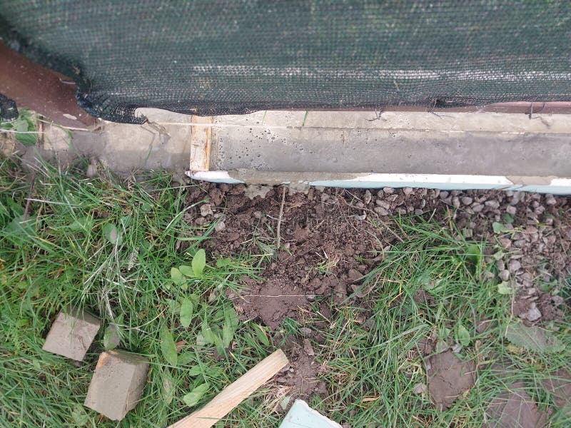 Construction of a Strip Foundation for a Fence Stock Image - Image of ...