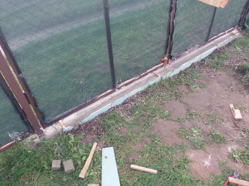 Construction of a Strip Foundation for a Fence Stock Image - Image of ...