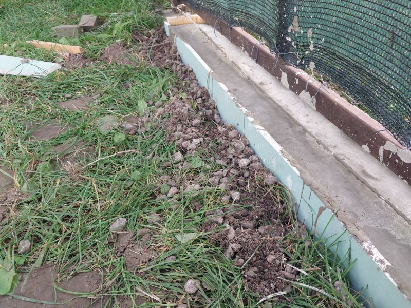 Construction of a Strip Foundation for a Fence Stock Photo - Image of ...