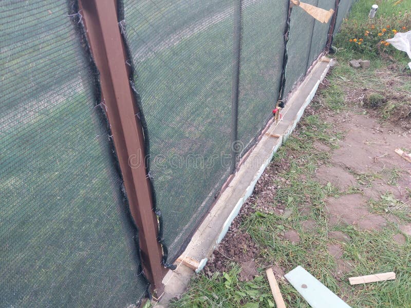Construction of a Strip Foundation for a Fence Stock Photo - Image of ...