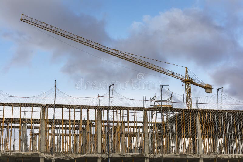 Construction Structure of a Building with Concrete Beams Stock Photo ...