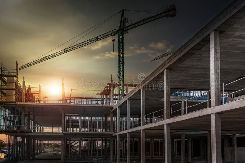 Construction Structure of a Building with Concrete Beams Stock Image ...