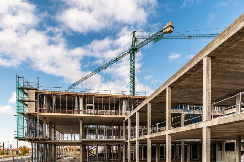 Construction Structure of a Building with Concrete Beams Stock Image ...