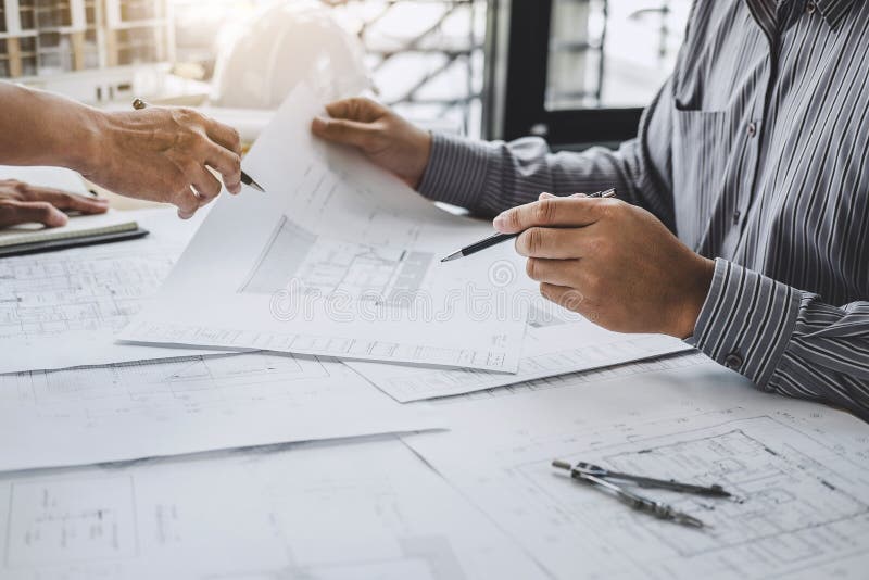 Construction and Structure Concept of Engineer or Architect Meet Stock ...