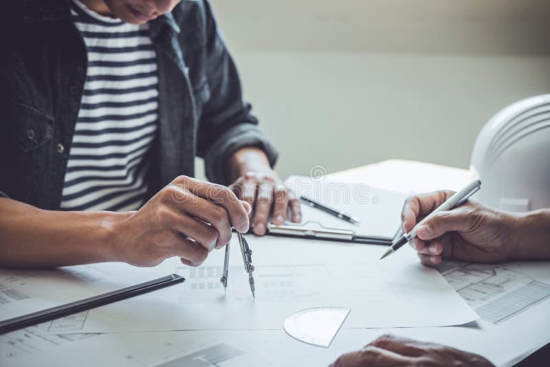 Construction and Structure Concept of Engineer or Architect Meeting for ...