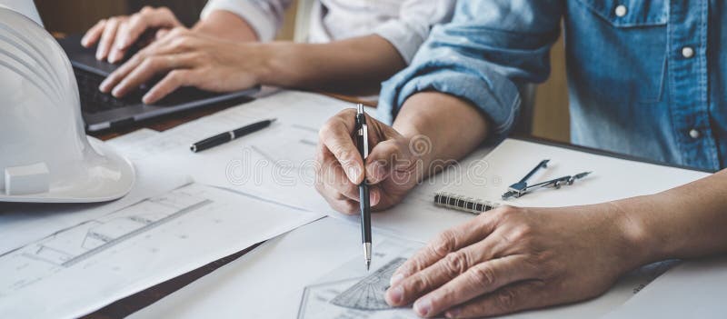 Construction and Structure Concept of Engineer or Architect Meeting for ...