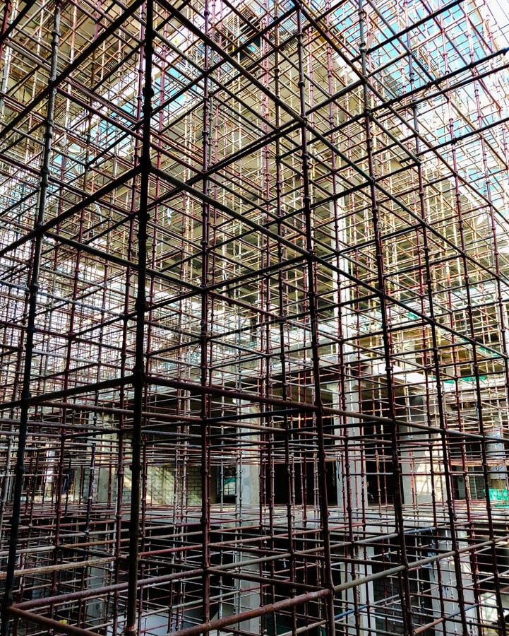 Construction Structure Iron Rods Architectural View Stock Image - Image ...