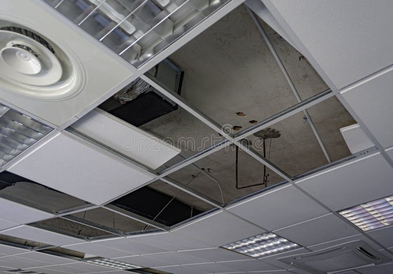 Detail Construction of the Structure of a Suspended Ceiling Stock Image ...