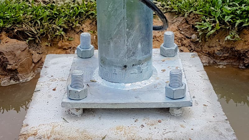 Construction of Stump Pot of the Light Poles with the Large Nut Stock ...