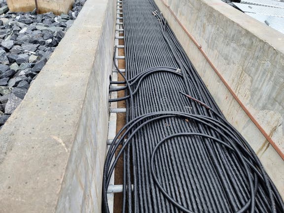 Control Cable Installation at the Switchyard Cable Trench in the ...