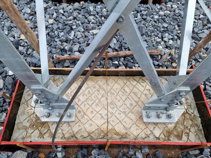 The Foundation Footing of Steel Structure High Voltage Take-off Tower ...