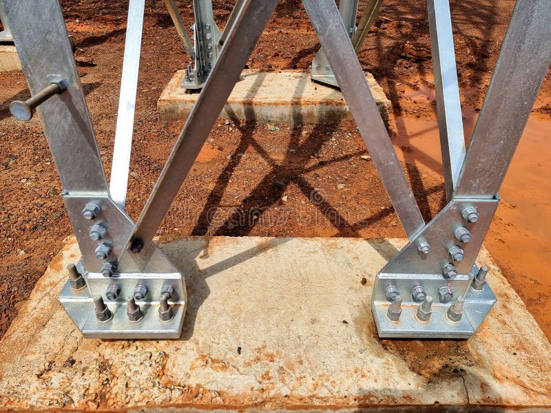 The Foundation Footing of Steel Structure High Voltage Take-off Tower ...