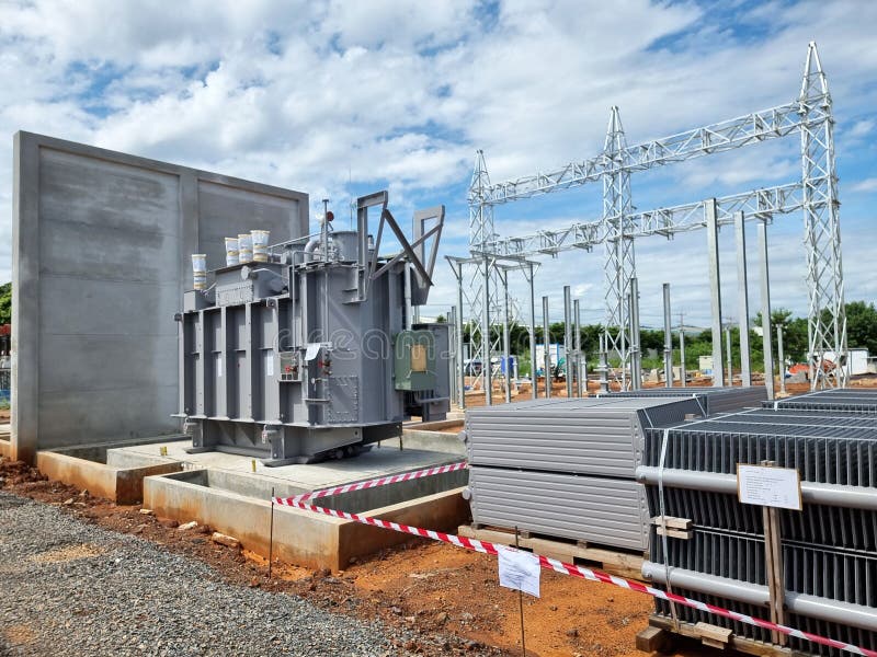 115kV-22kV Power Transformer Installation, Main Tank, Radiators Stock ...