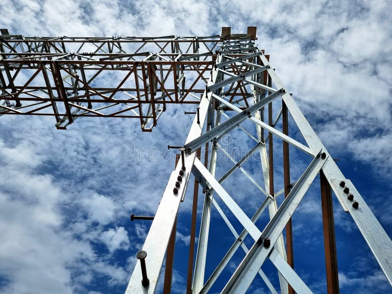 Construction of Substation: Steel Structure of High Voltage Take-off ...