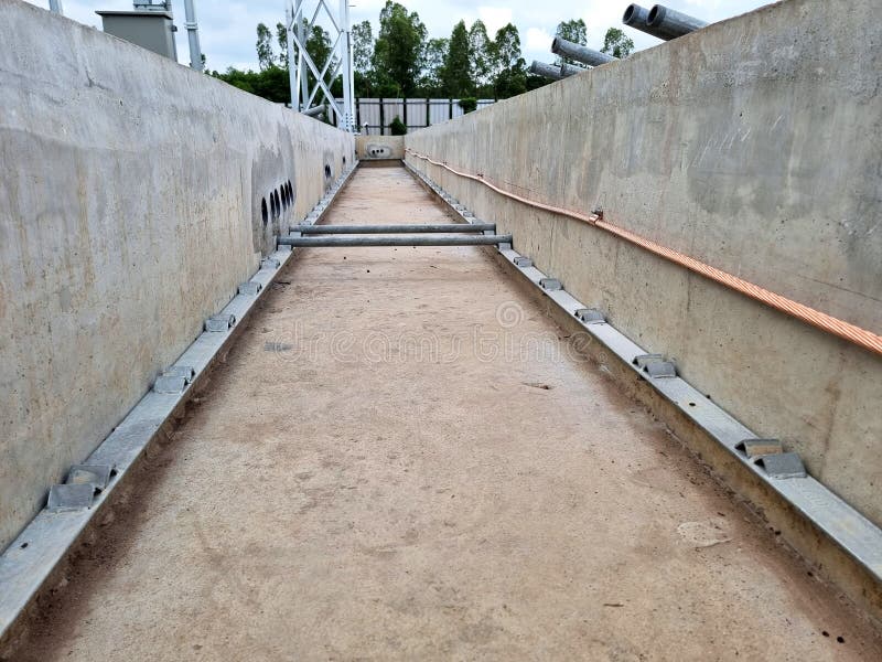 Switchyard Cable Trench Installation Stock Photo - Image of engineering ...