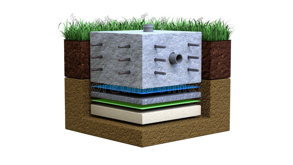 Construction Substructure Scheme Isolated, Industrial 3d Rendering ...