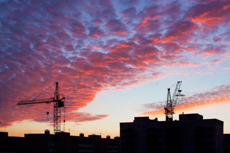 Construction and sunset stock image. Image of heavens - 20499701