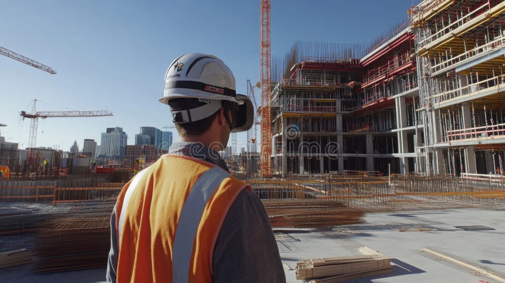 Construction Supervisor Overseeing a Real Estate Project in an Urban ...