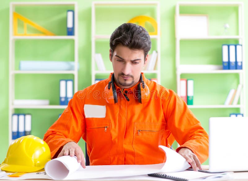 Construction Supervisor Planning New Project in Office Stock Image ...