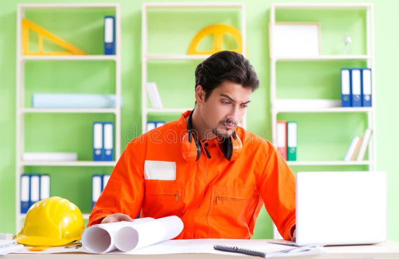 Construction Supervisor Planning New Project in Office Stock Image ...