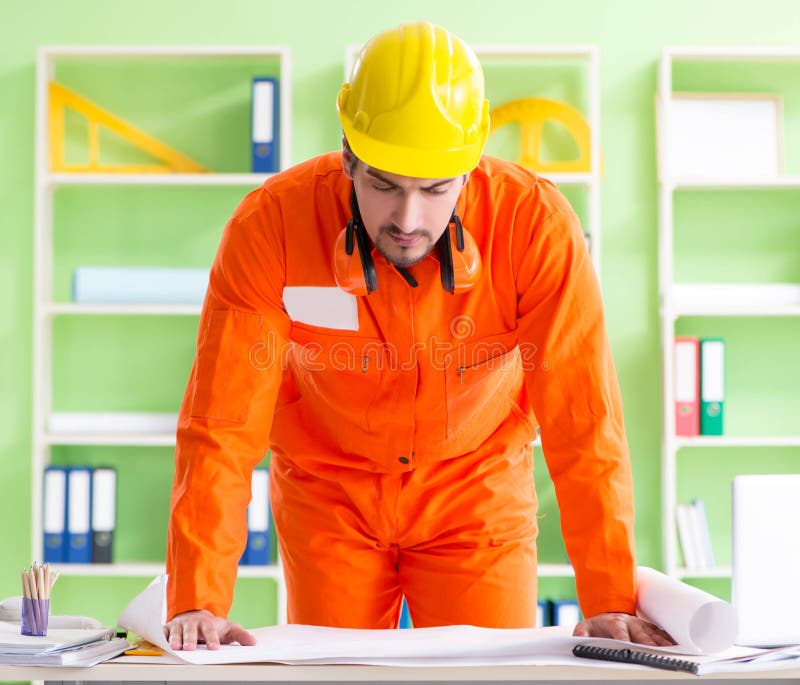 Construction Supervisor Planning New Project in Office Stock Photo ...