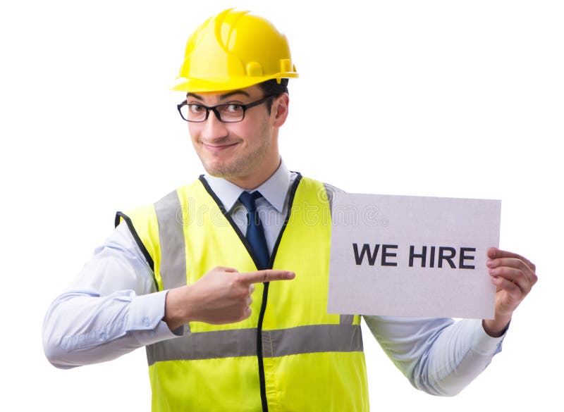 Construction Supervisor With Yes Asnwer Isolated On White Backgr Stock ...