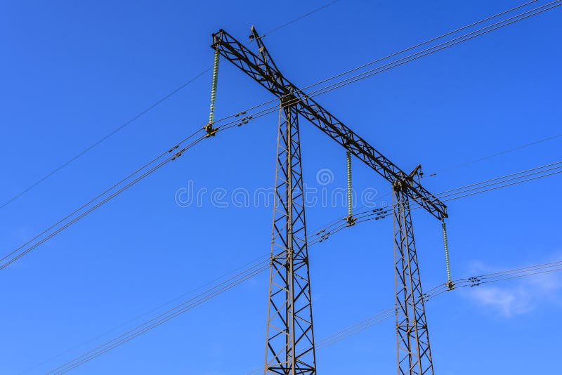 Construction of a Support and Wires of a High-voltage Power Line Close ...