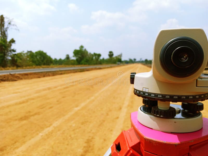 Construction survey stock photo. Image of camera, isolated - 149080428