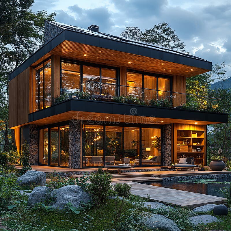 Construction of a Sustainable Building with Modern Design in a Natural ...