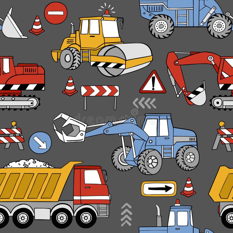 Cute Construction Trucks Stock Illustrations – 260 Cute Construction ...