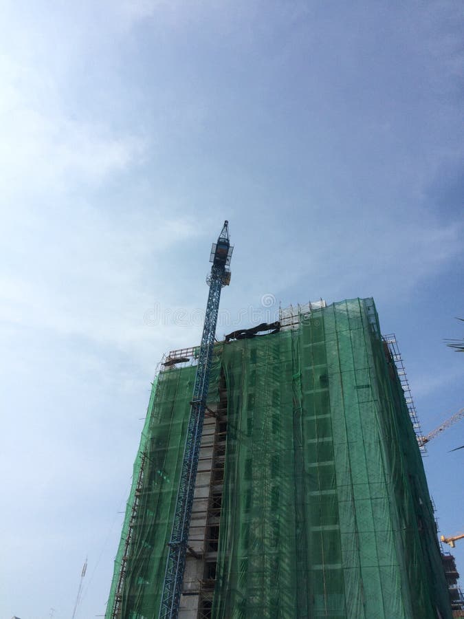 Construction Of Tall Buildings Stock Photo - Image of close, build ...