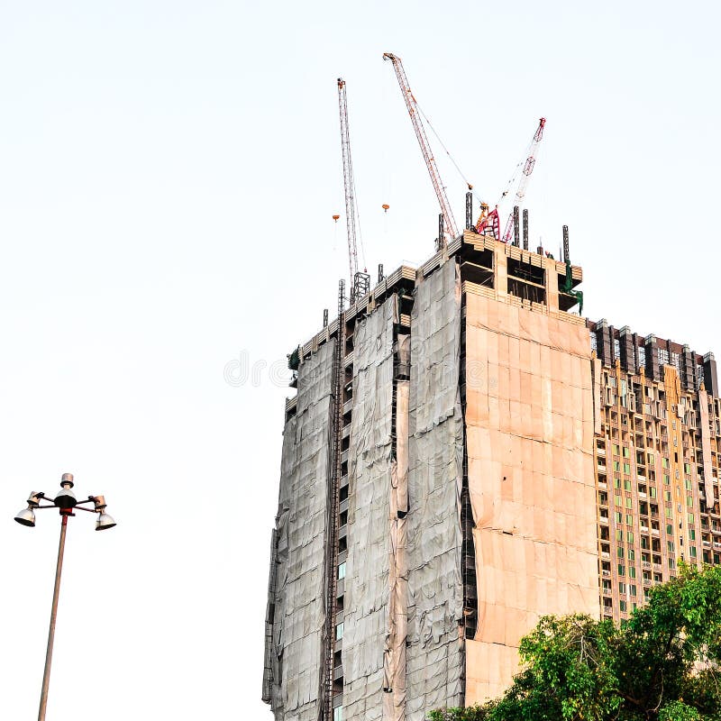 Bangkok, Thailand : the Construction of Tall Build Stock Image - Image ...