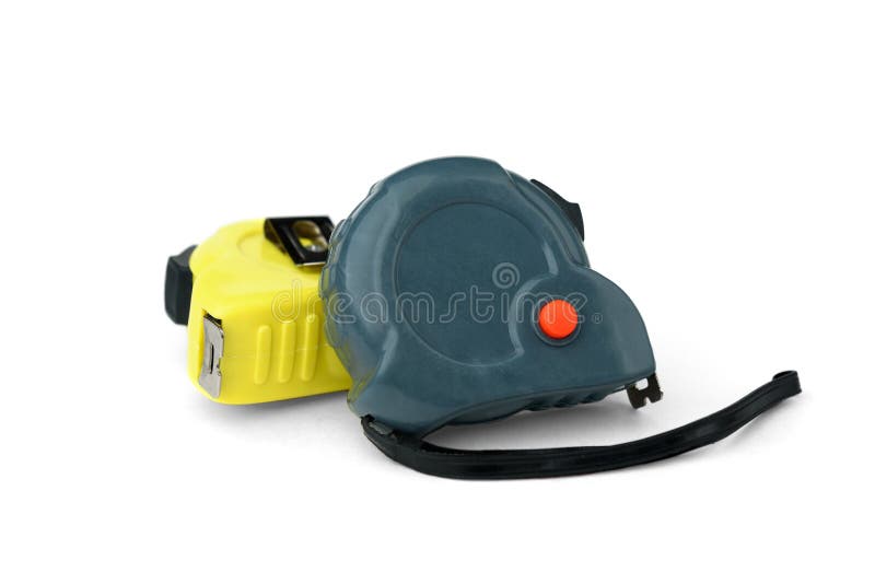 Construction Tape Measure Isolated on White Background. Stock Photo ...