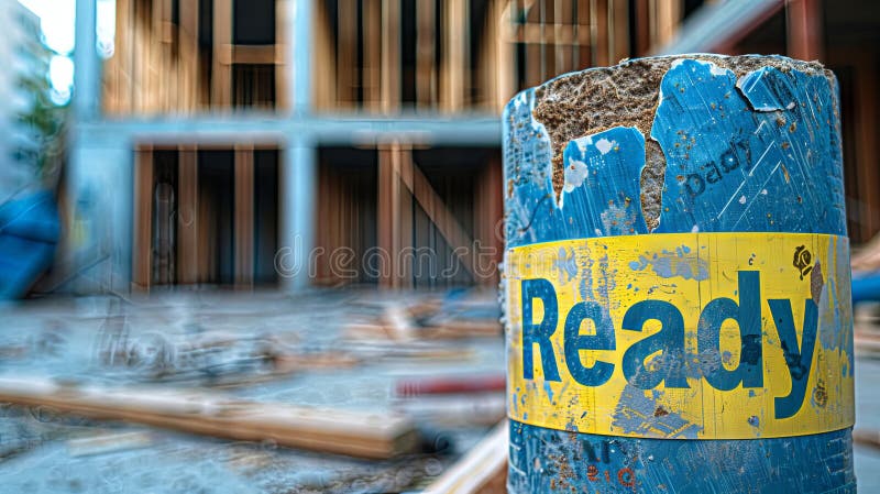 Construction Tape with Ready Symbol Highlights Project Completion at a ...