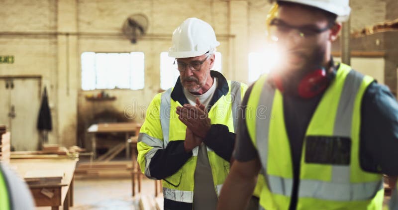 Construction Team, Briefing and Safety Instructions on Site for ...